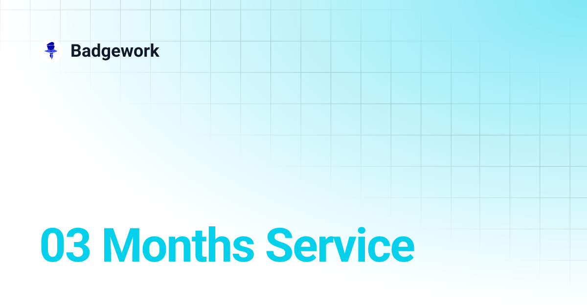 03 Months Service | Badgework